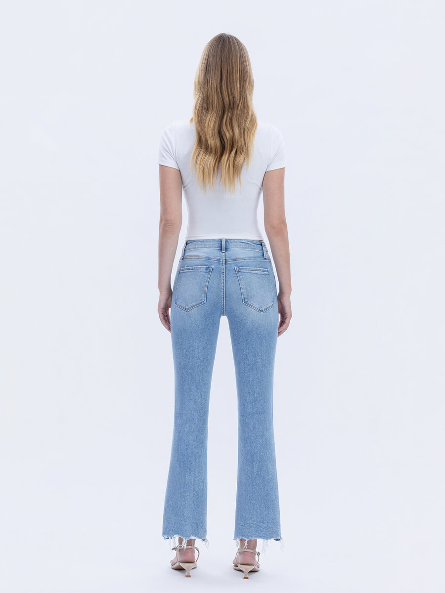 Shannon - Lovervet HR Uneven Kick Flare Jeans – Moonshine and Lace Boutique